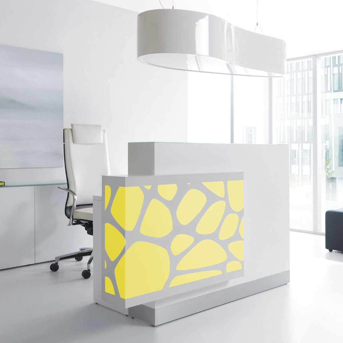 Banque d'accueil design pour vos bureaux - Mahora Concept